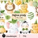 Watercolor Safari Party Clipart Jungle Animals Png Nursery Decor Art ...