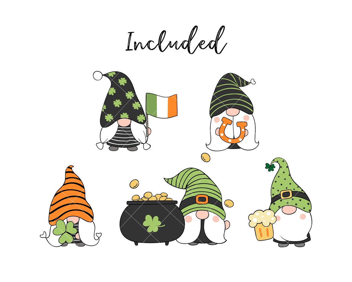St patrick day gnomes png Lucky clipart Clover clipart Nordic | Etsy