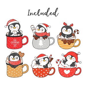 Sweet Christmas Clipart Penguin Clipart Winter Drinks Arctic Animal Png ...