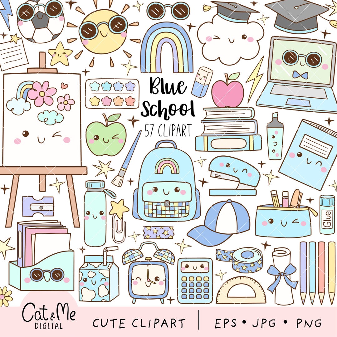 Blue School Clipart Boy Back to School Teacher Clipart Education ...