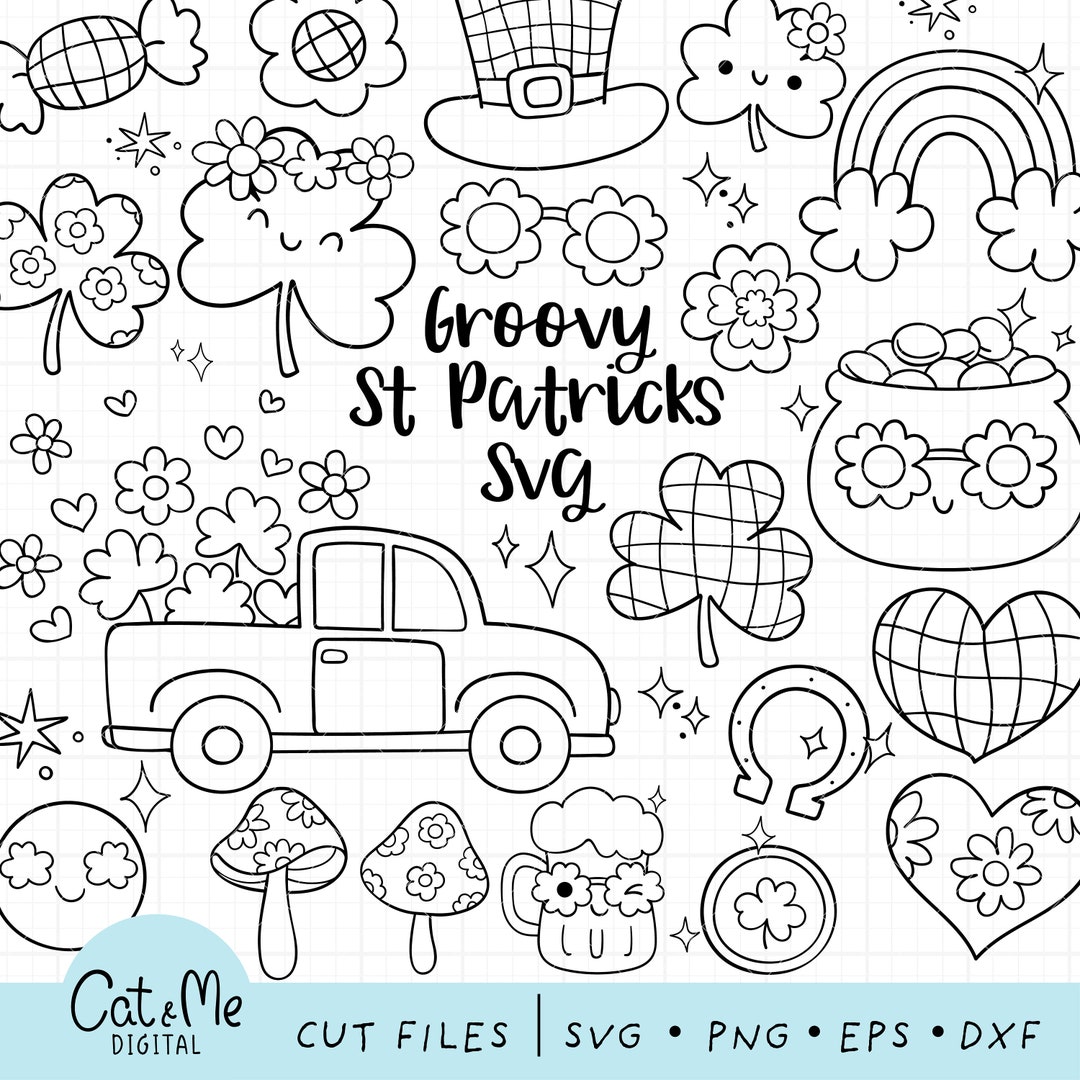 Doodle Groovy St.patrick's Day Svg Retro St Patricks Svg Retro Spring ...