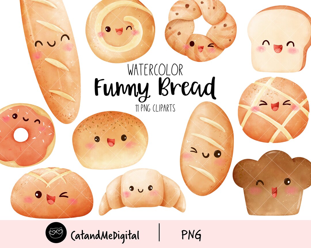 Watercolor Bread Clipart Baked Clipart Bakery Clipart Food Clipart ...