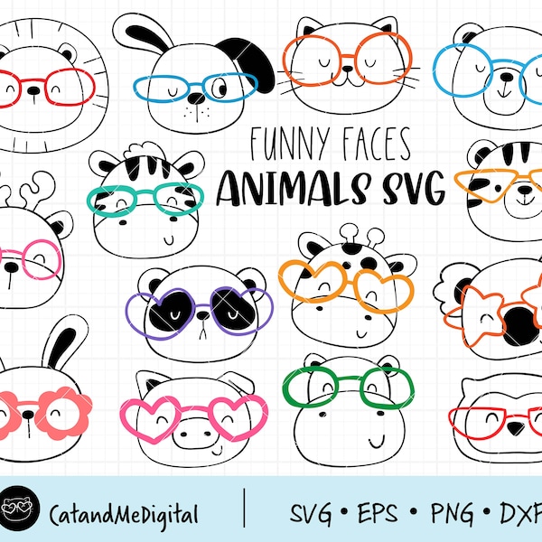 Animals With Glasses - Etsy