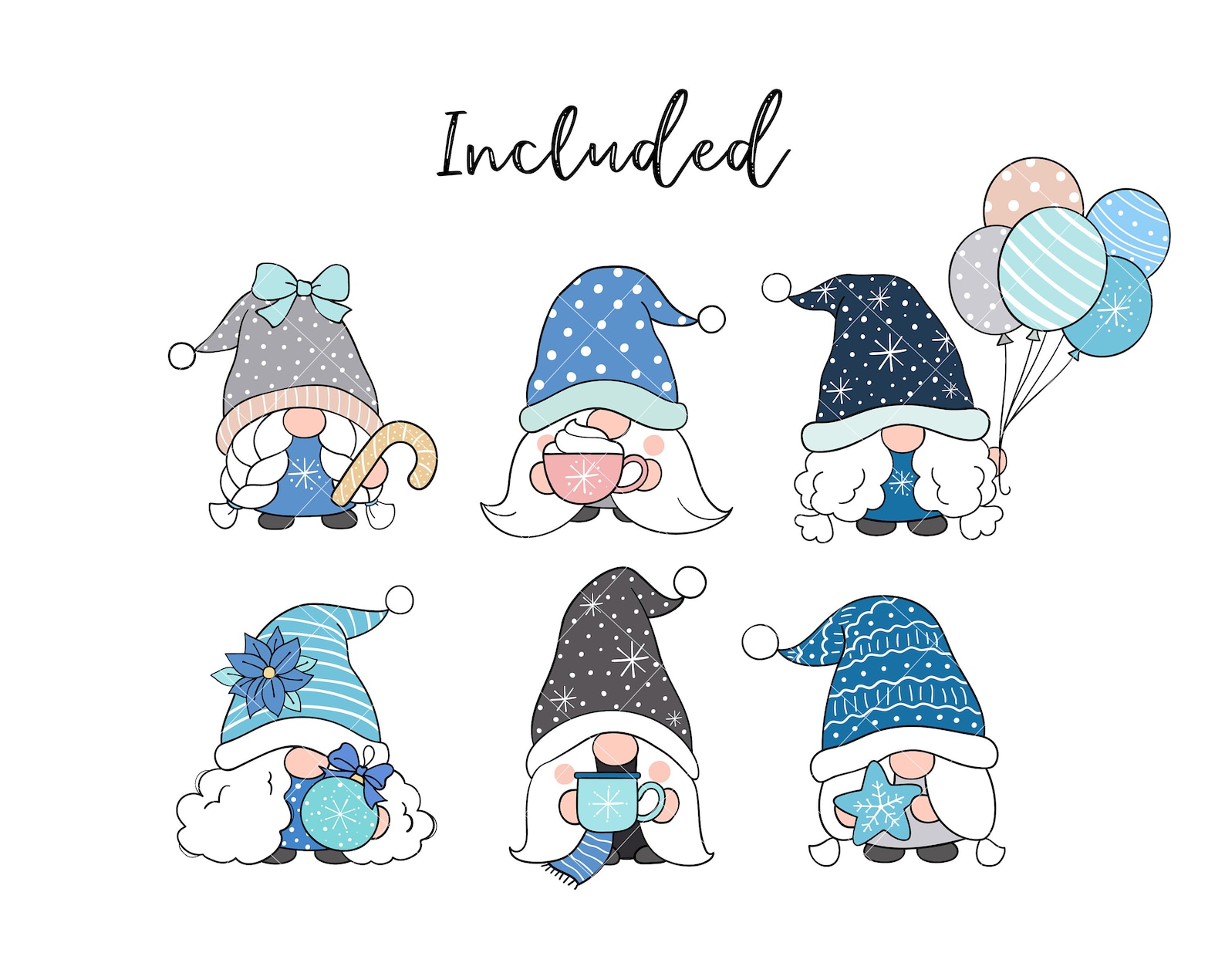 Winter Gnomes Clipart Gnomes Clipart Snow Gnomes Clipart Gnome | Etsy