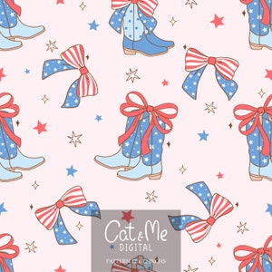 Coquette Fourth of July Pattern Cowgirl Boots Seamless 4th of July ...