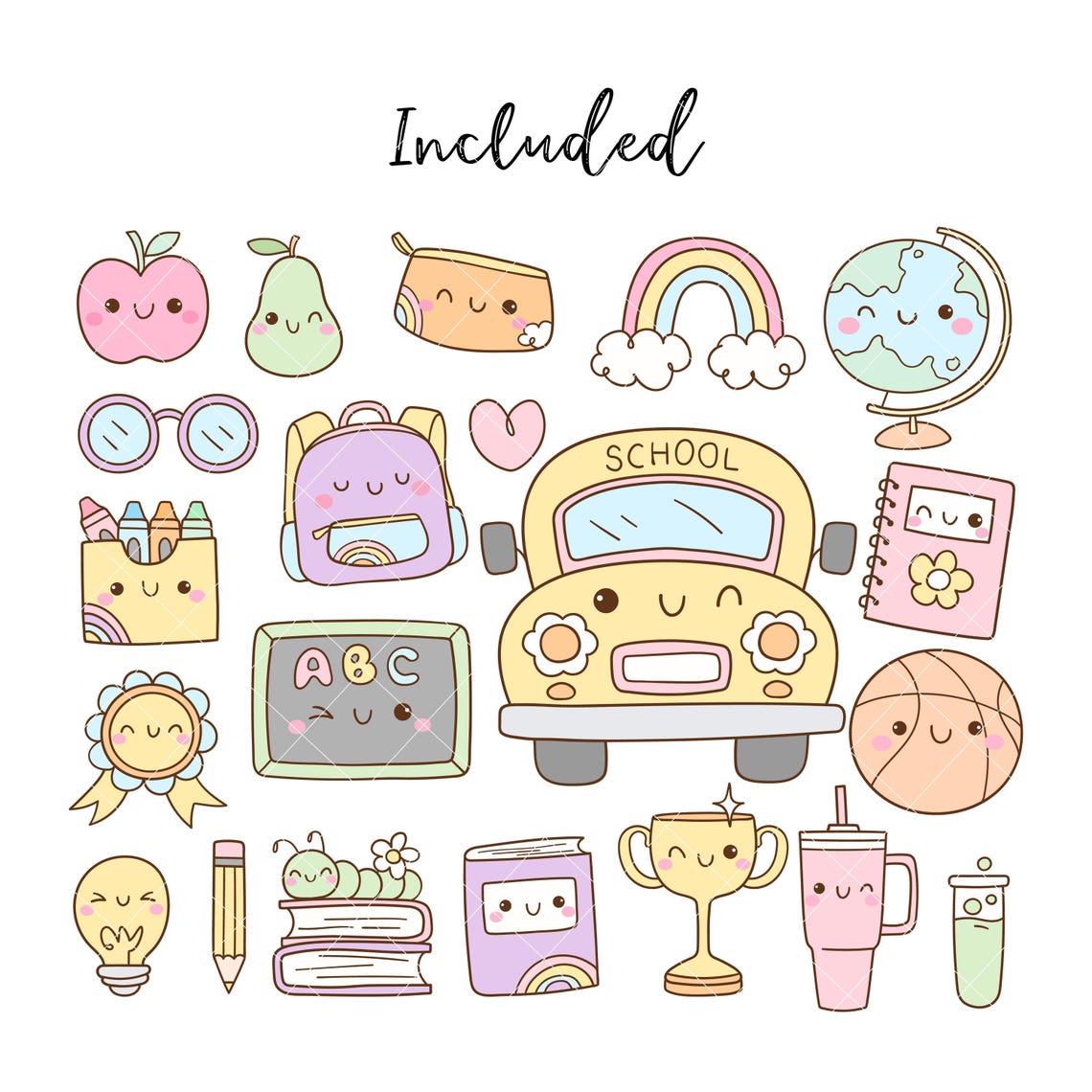 Pastel School Clipart Back to School Teacher Clipart Education Clipart ...