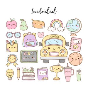 Pastel School Clipart Back to School Teacher Clipart Education Clipart ...