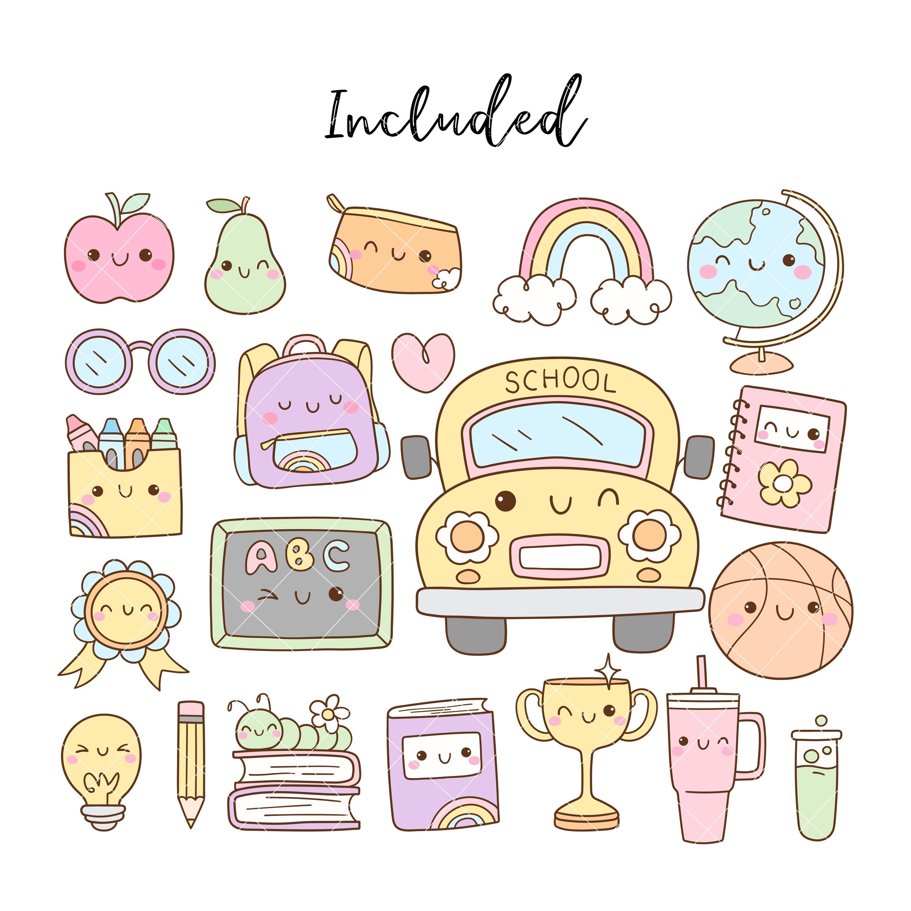 Pastel School Clipart Back to School Teacher Clipart Education Clipart ...