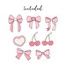 Coquette Pink Bows Clipart Ribbon Clipart Fashion Clipart Soft Girl ...