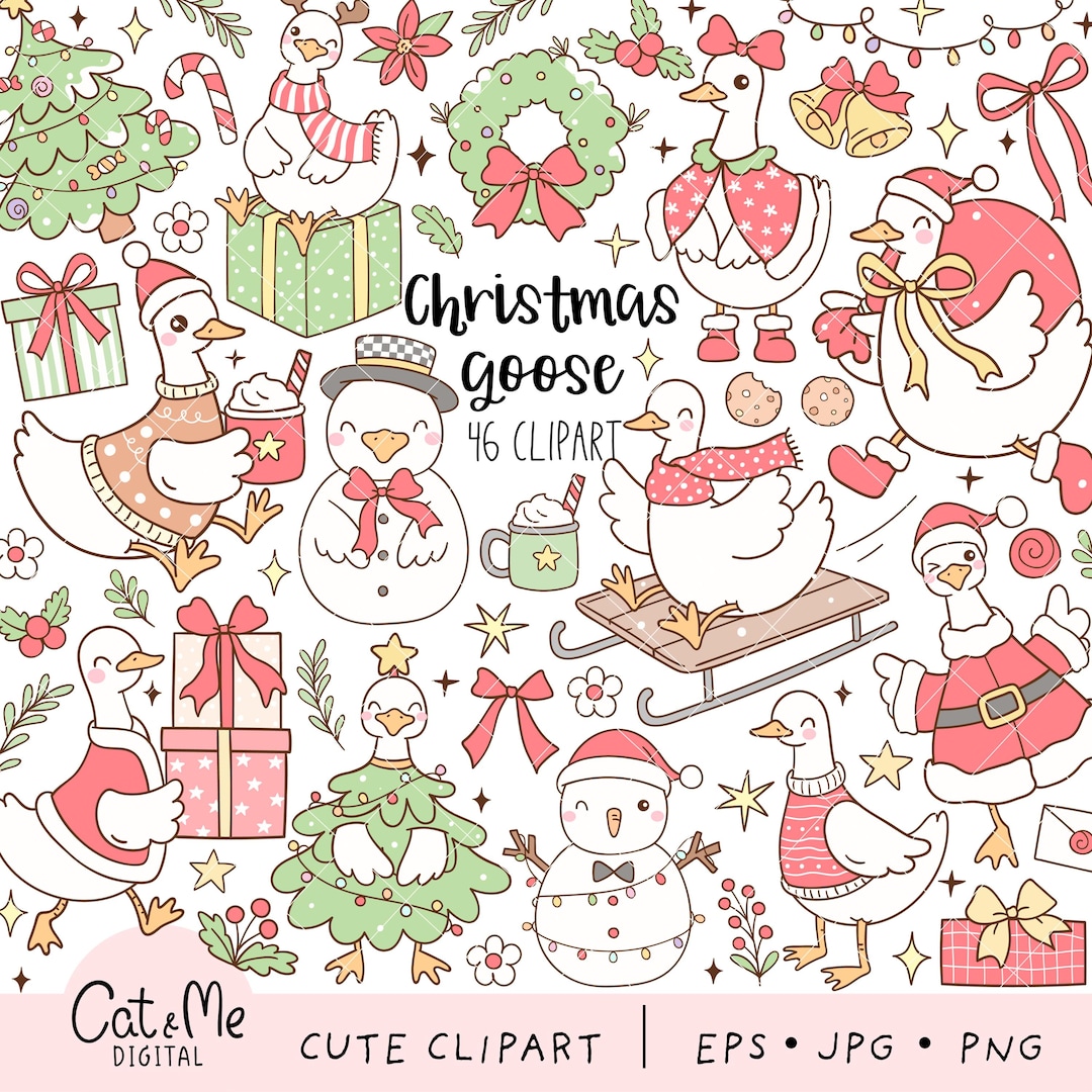 Christmas Goose Clipart Winter Goose Png Silly Goose Clipart Cozy ...