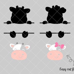 Baby Cow Monogram Svg Cow Cut File Baby Shower Shirt Svg Name Frame Svg ...