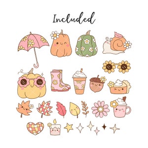 Groovy Autumn Clipart Retro Fall Png Thanksgiving Png Hippie Flower Png ...