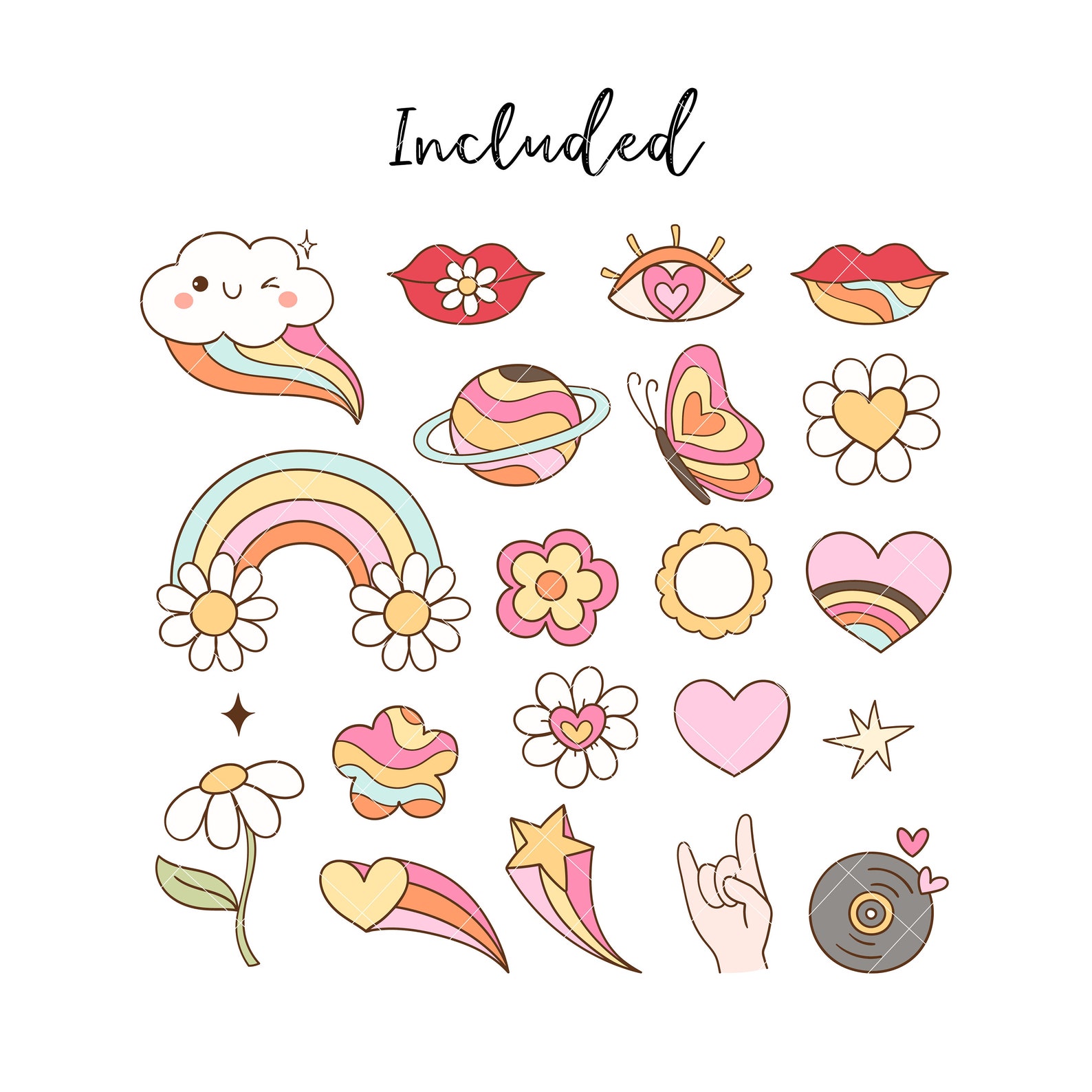 Retro Groovy Clipart Stay Groovy Png Hippie Power Flower Png Trendy ...