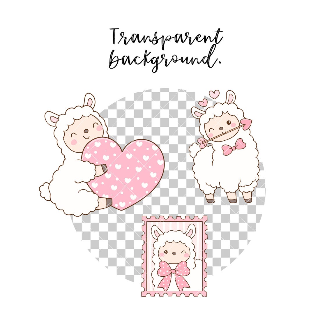 Llama Valentine Clipart, Valentine’s Day Png, Alpaca Love, Kawaii Heart ...