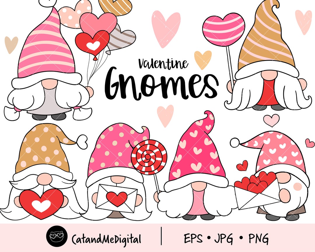 Valentine Gnome Clipart Gnome Clipart Valentine Clipart Love Heart ...