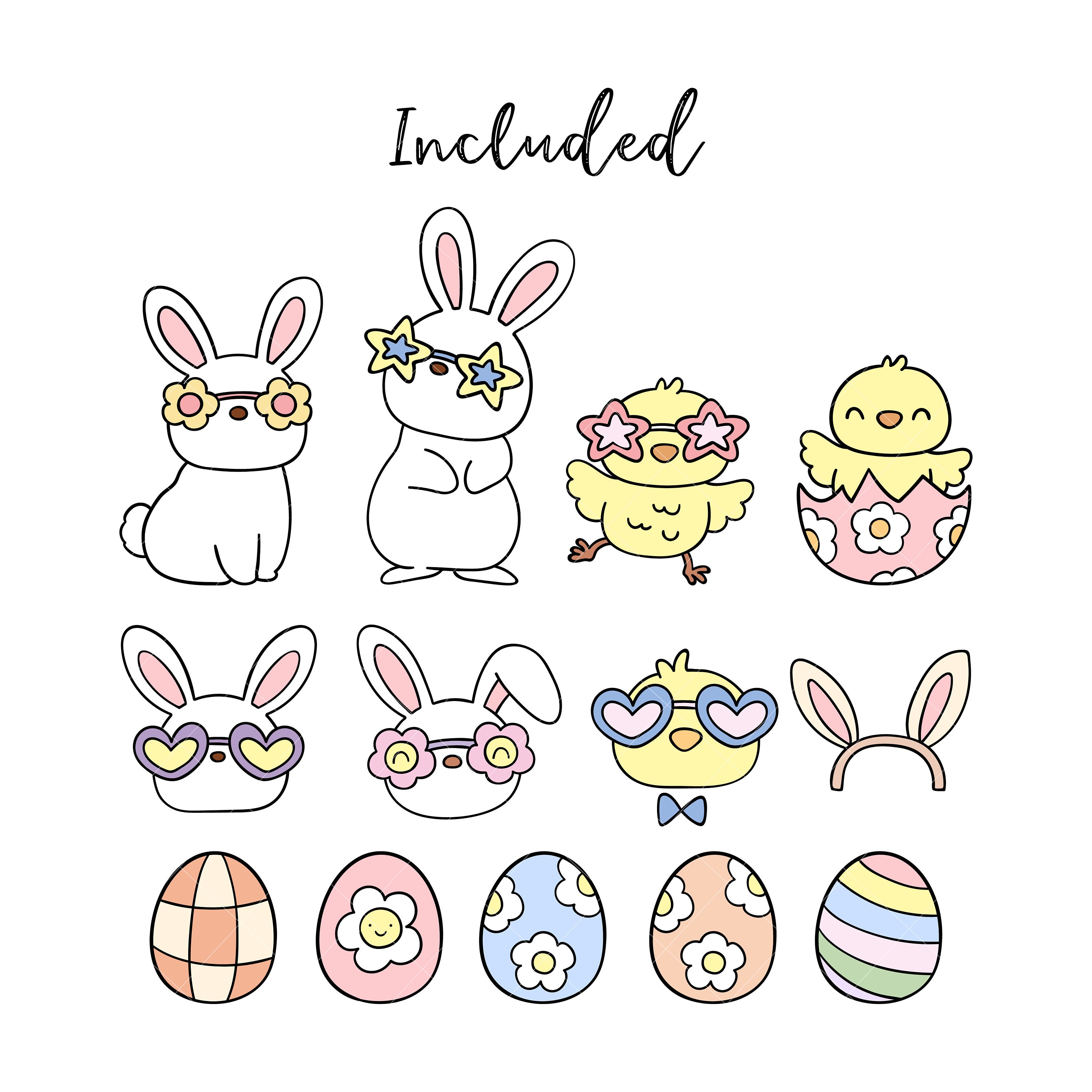 Groovy Easter Clipart Retro Easter Clipart Animal Easter Png Spring ...