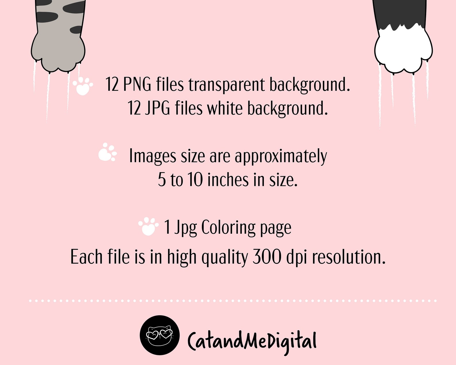 Valentine Cat Digital Stamp Clipart Cat Clipart Cat Outline | Etsy