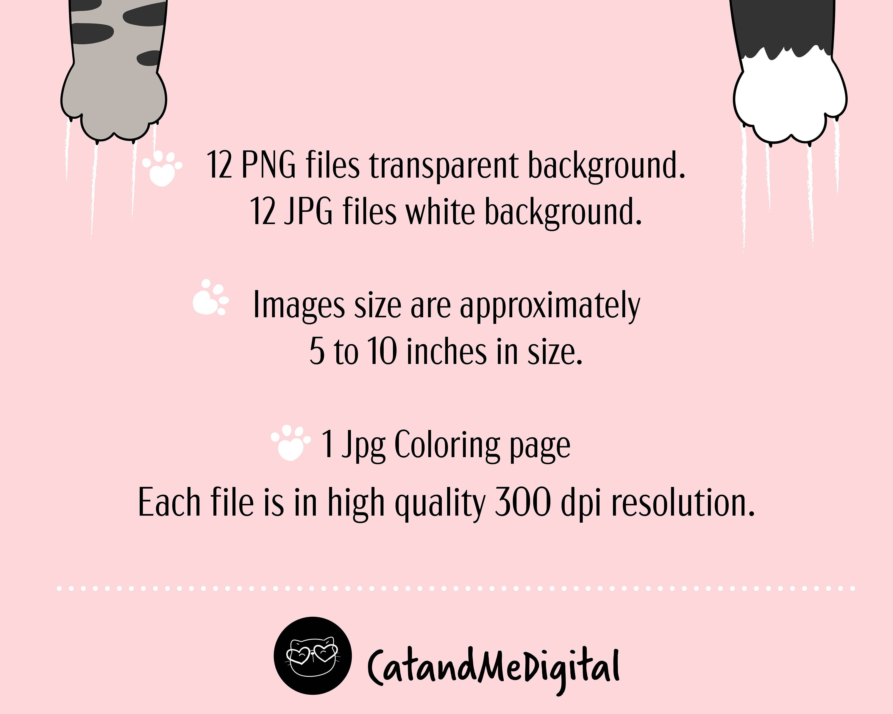 Valentine Cat Digital Stamp Clipart Cat Clipart Cat Outline - Etsy