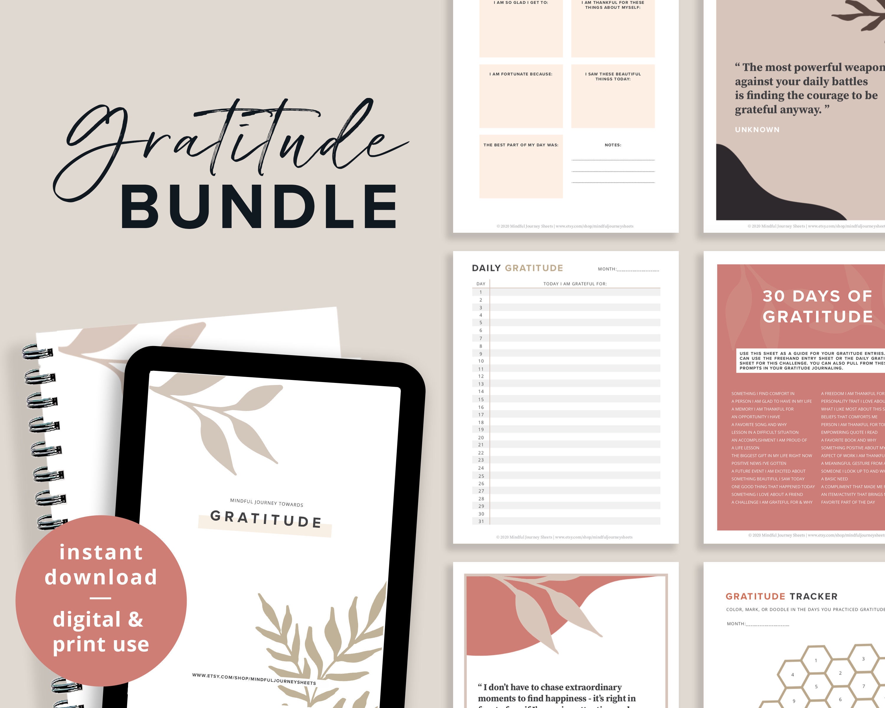 Paper Calendars & Planners Instant Download pdf Monthly Review ...