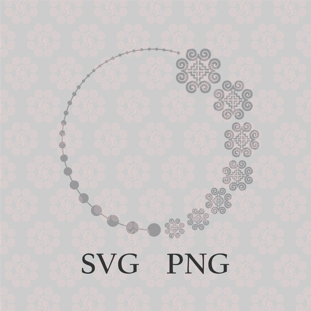 Hmong Inspired Circle Frame SVG PNG - CF3 - Etsy