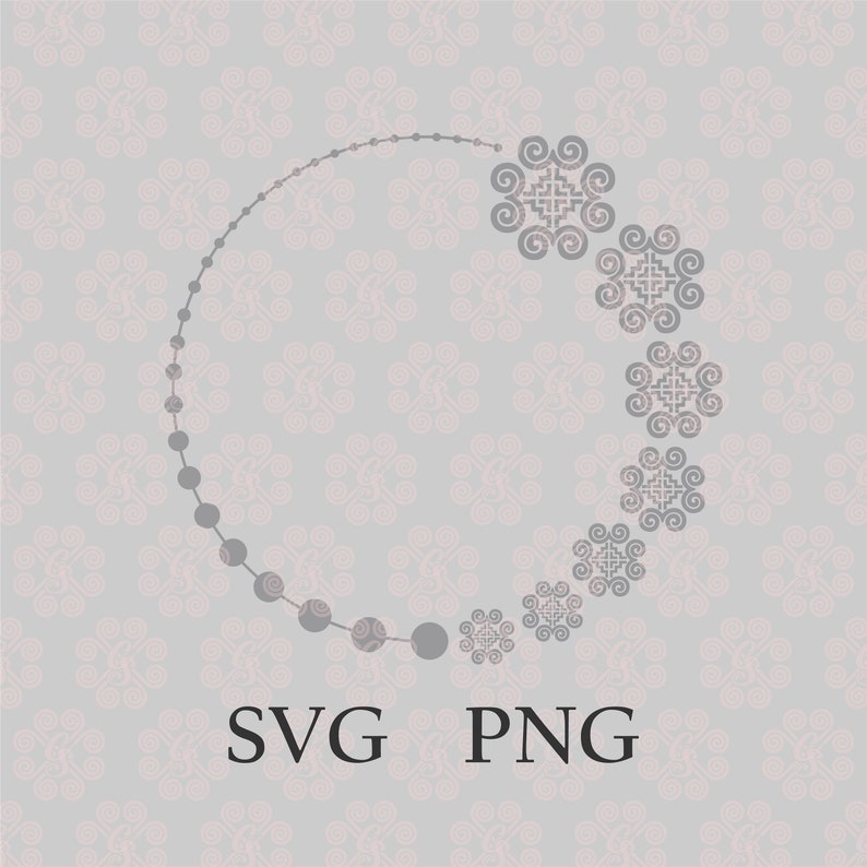 Hmong Inspired Circle Frame SVG PNG - CF3 - Etsy