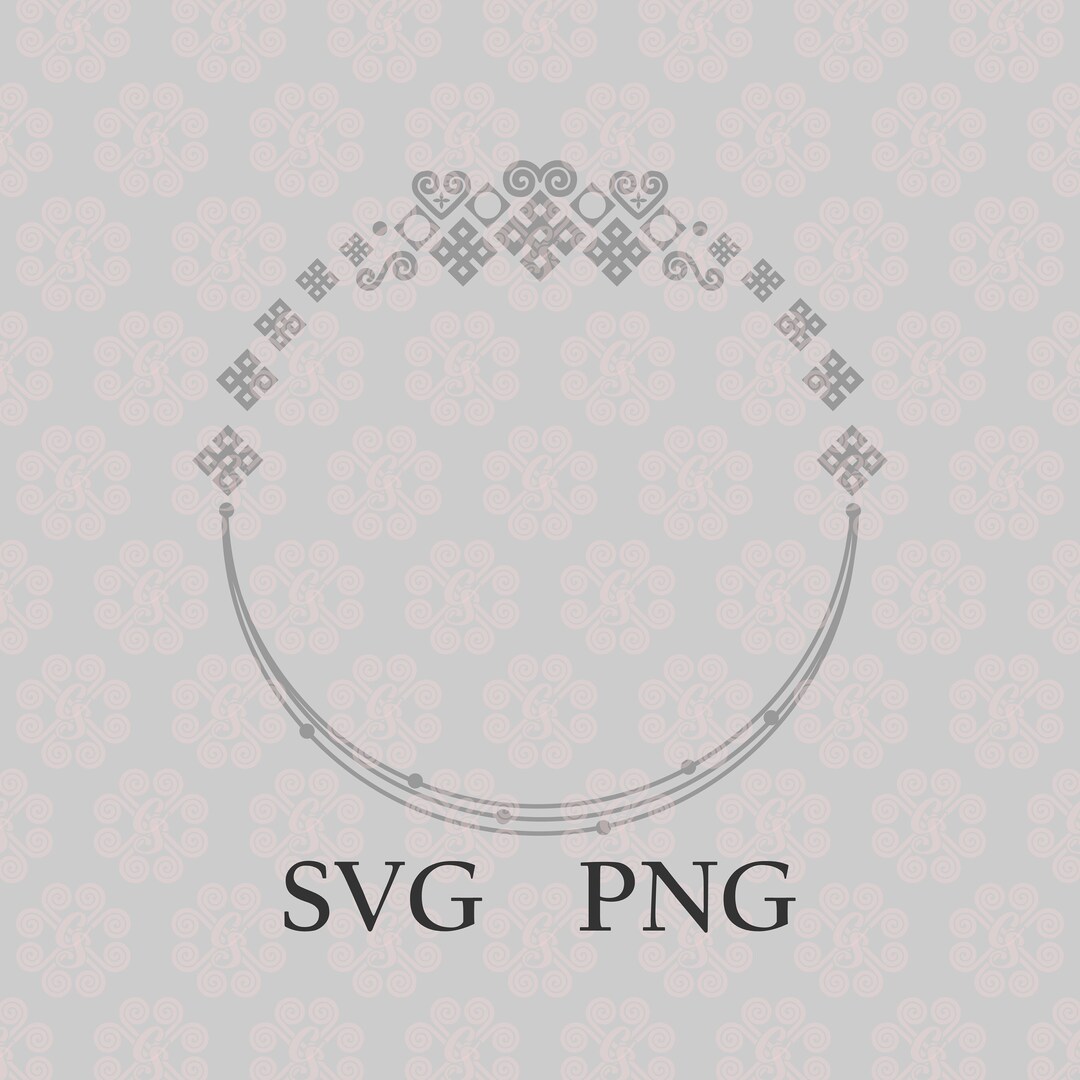 Hmong Inspired Circle Frame SVG PNG - CF4 - Etsy