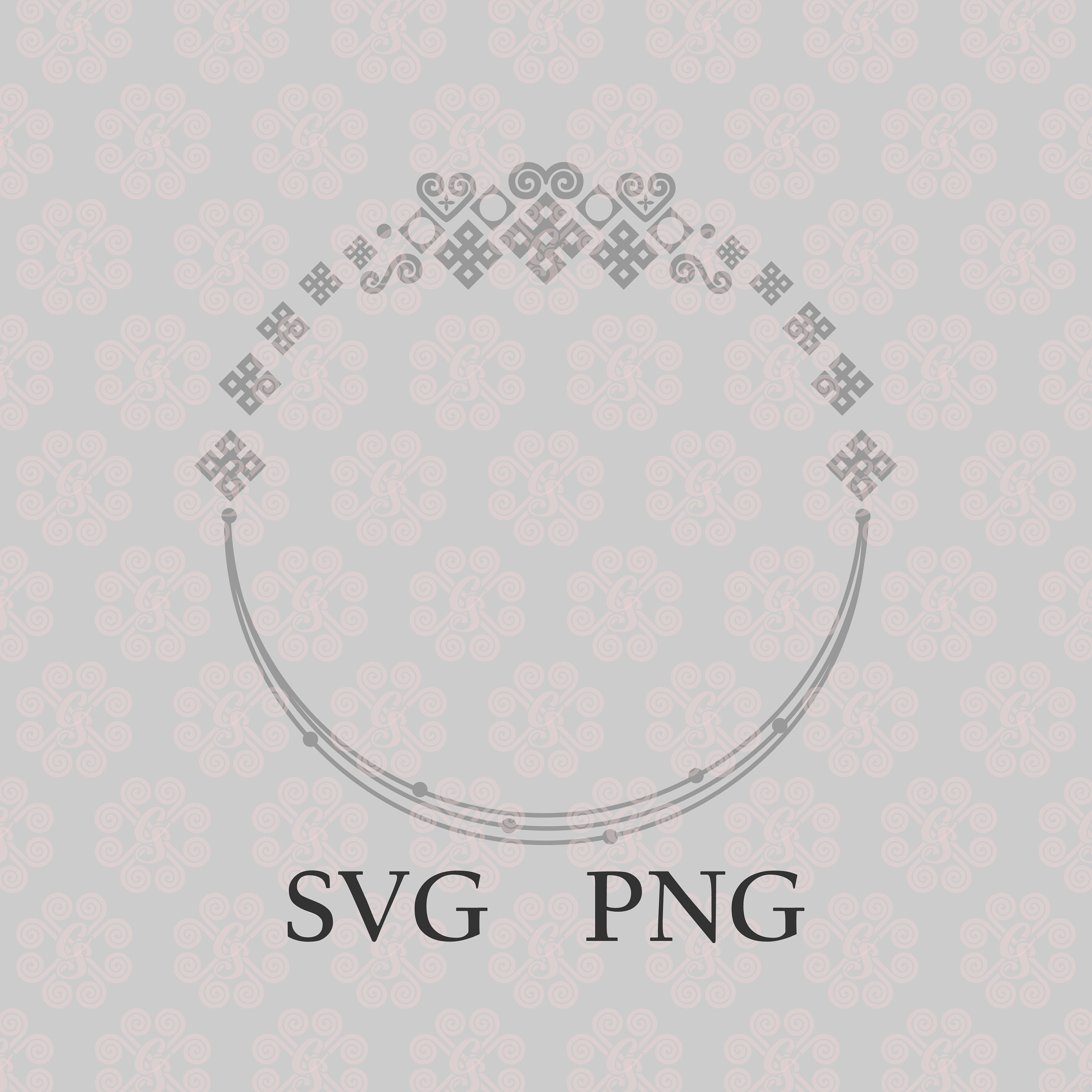 Hmong Inspired Circle Frame SVG PNG - CF4 - Etsy