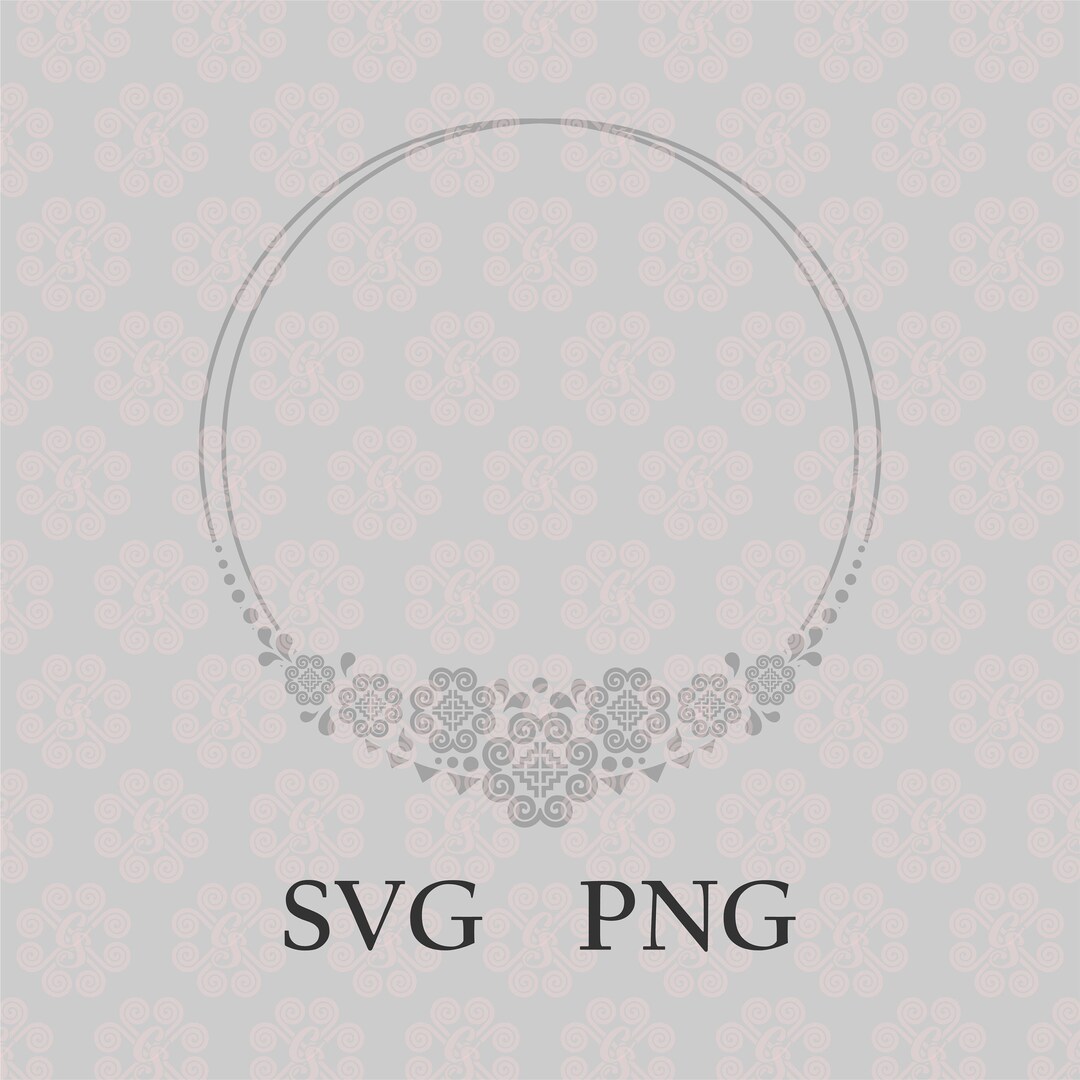 Hmong Inspired Circle Frame SVG PNG - CF2 - Etsy