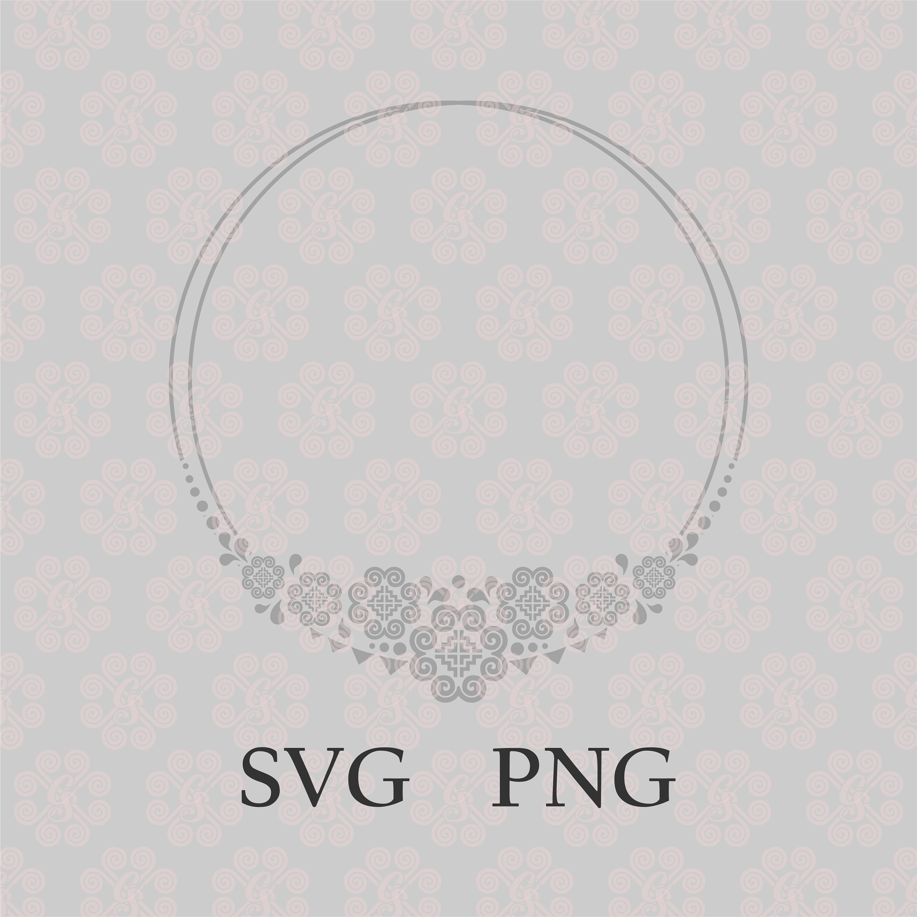 Hmong Inspired Circle Frame SVG PNG - CF2 - Etsy