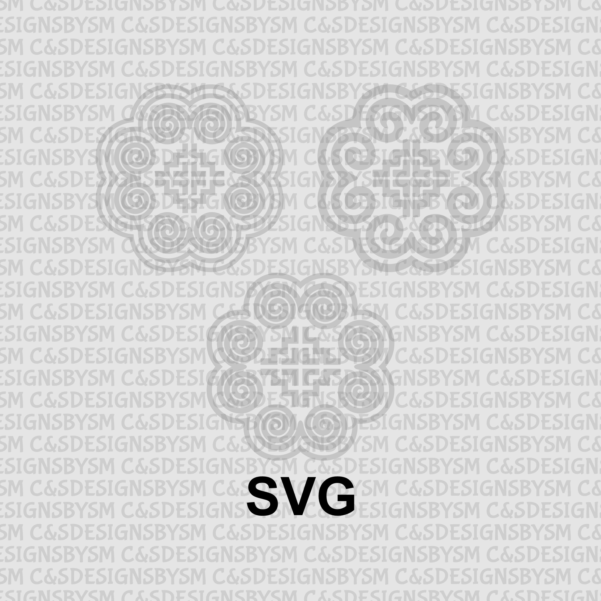 Hmong Motif - Elephant Foot Print Set - Set of 3 - Etsy