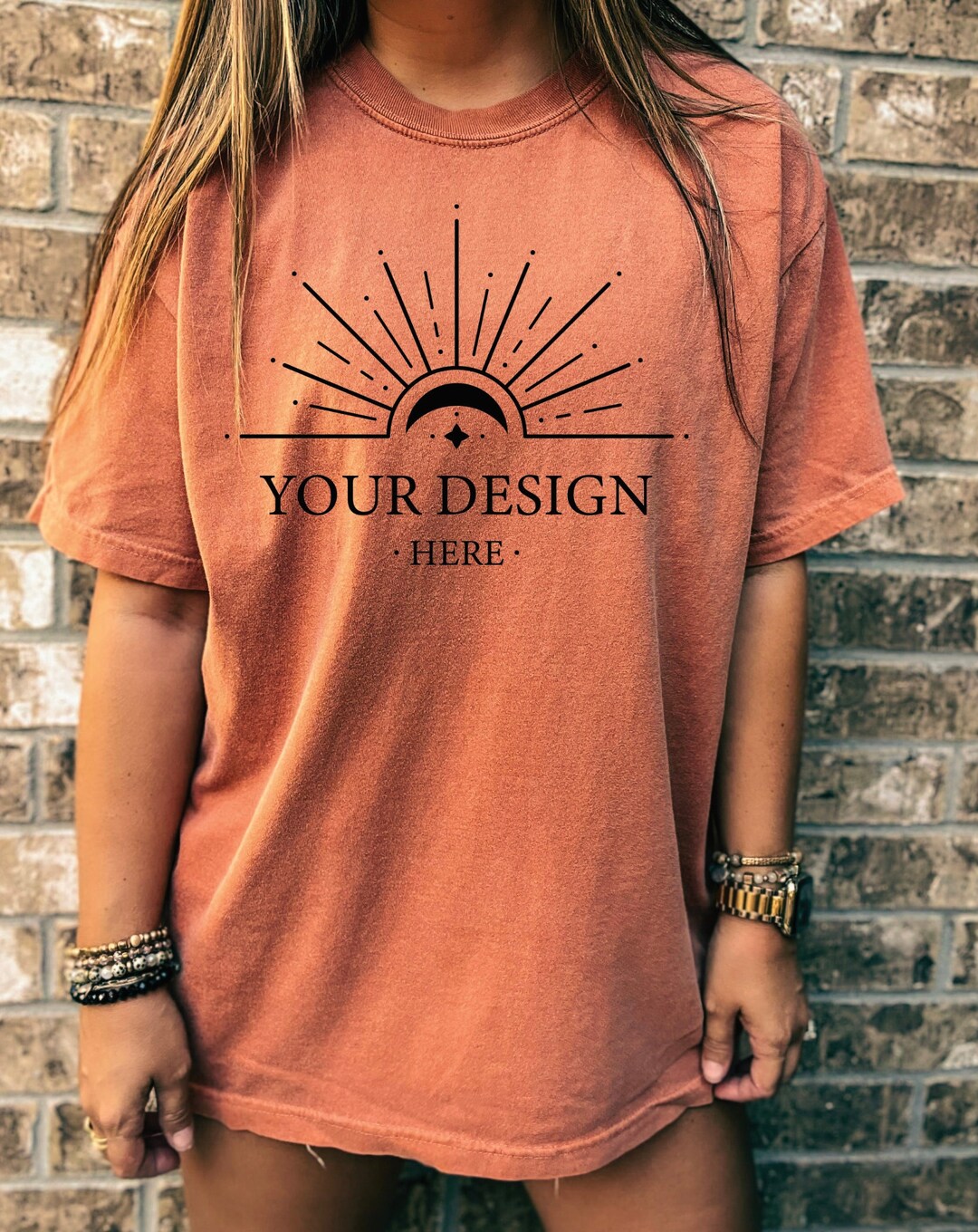 Comfort Colors 1717 Yam Shirt | Model Mockup | Oversized Tee | CC ...