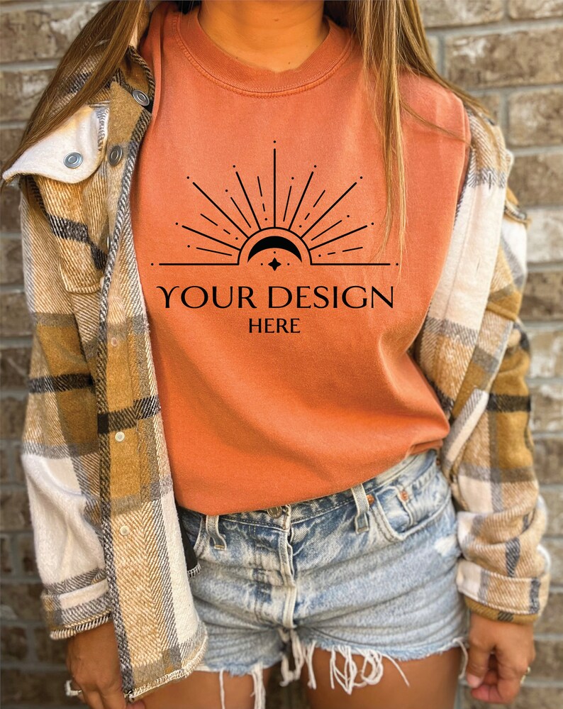 Comfort Colors 1717 Yam Shirt | Model Mockup | Oversized Tee | CC ...
