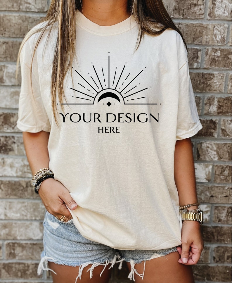 Comfort Colors C1717 Ivory Shirt | Ivory Mockup | Oversized Tee | CC ...