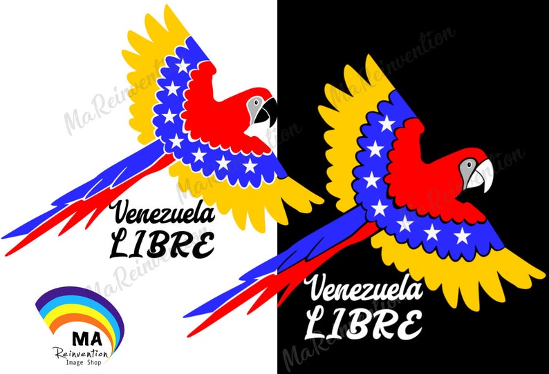 Venezuela Macaw Flag SVG PNG STUDIO3: T-shirt Design (digital Download ...