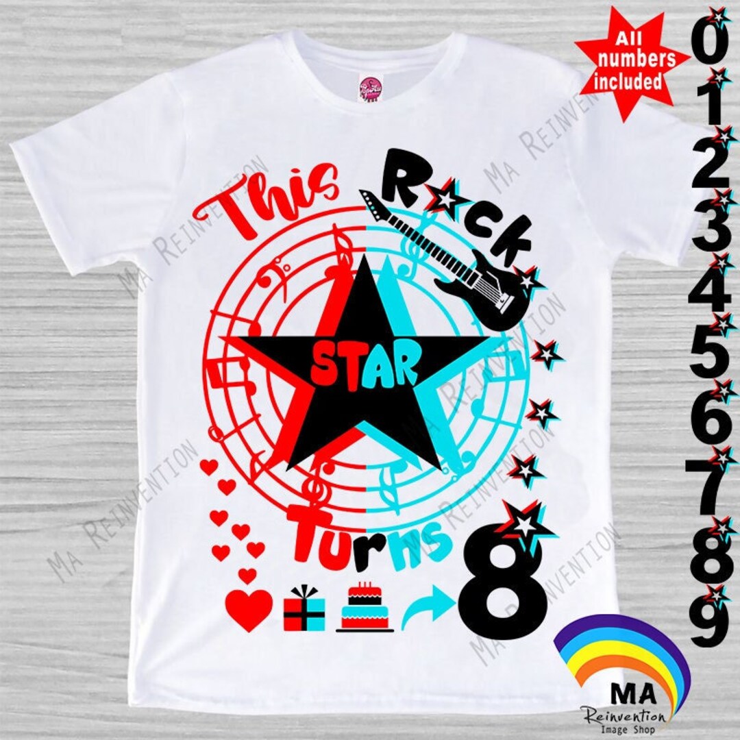 Digital Image .svg, .studio3 and .png of Rock Star Birthday, All ...