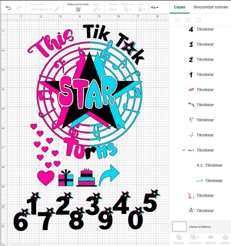 Tiktok Star Birthday SVG PNG STUDIO3: Number Age Design (digital ...