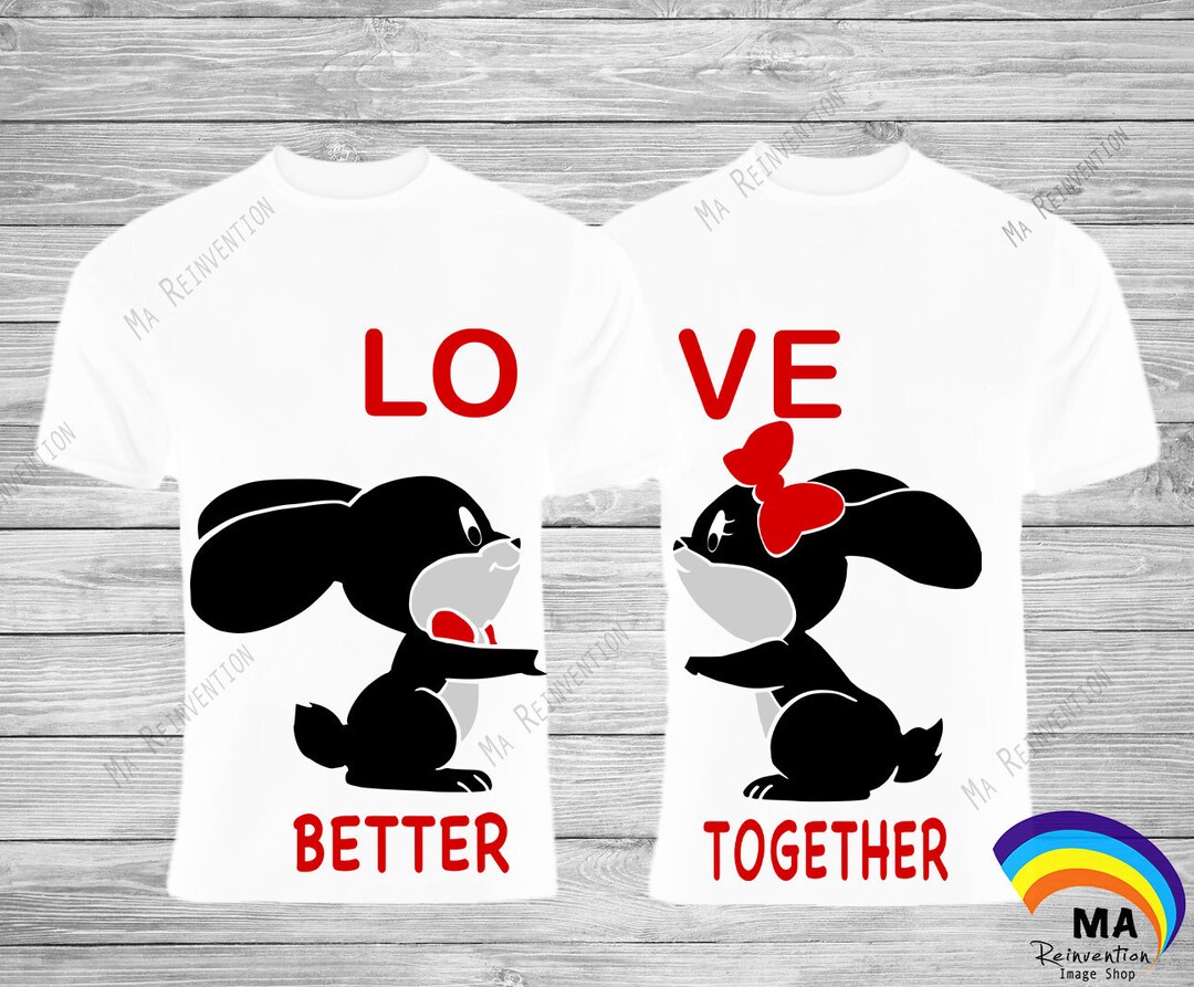 Pack of 2 Digital Image .svg, .studio3 and .png for Bunny Couple Better ...