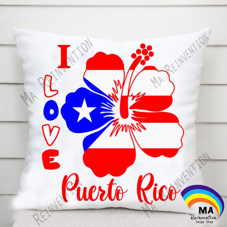 Puerto Rico Flag Hibiscus SVG PNG STUDIO3: I Love PR Digital Image - Etsy