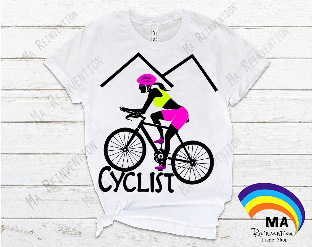 Digital Image Svg Png and Studio3 of Cyclist Woman Cyclist - Etsy