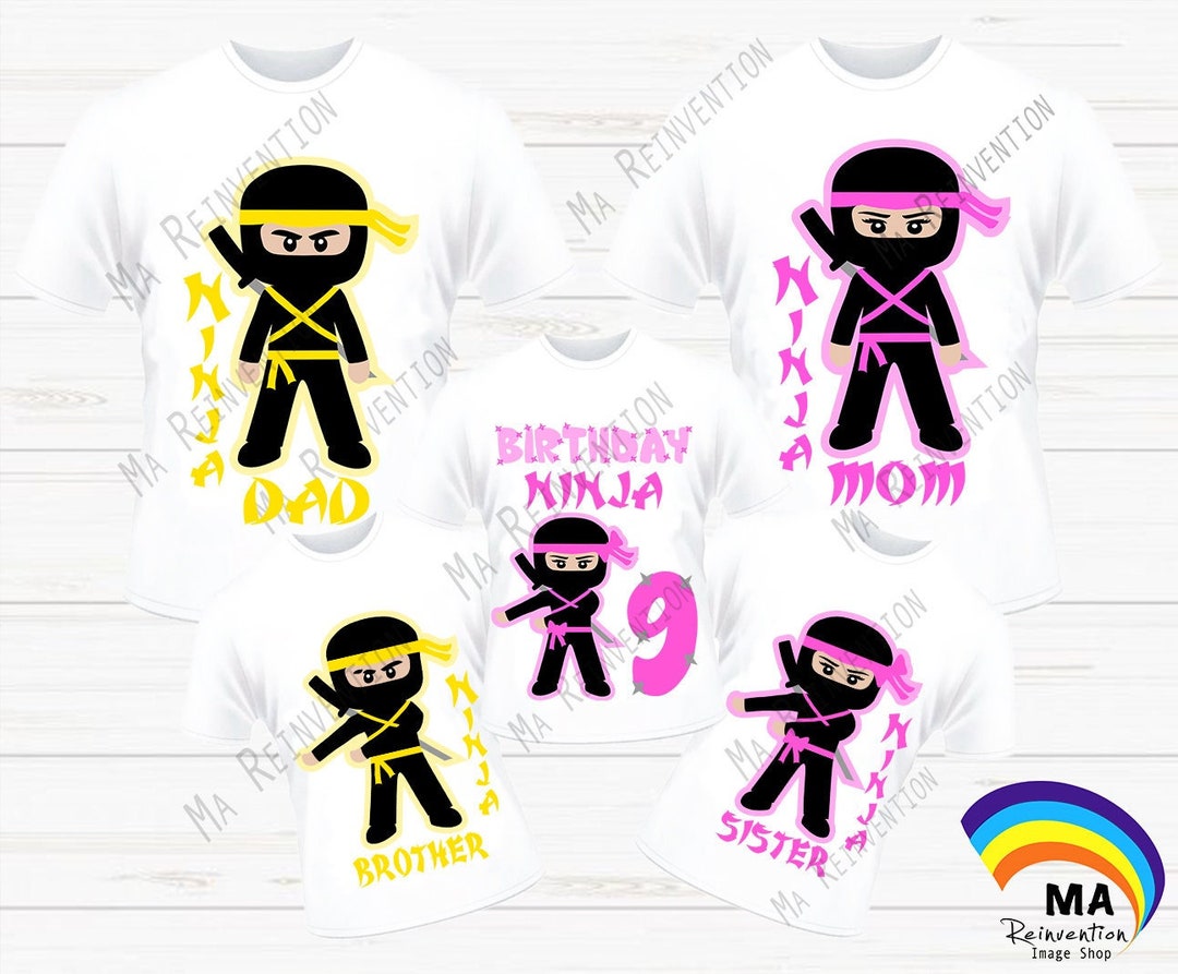 Pack of 5 Digital Image Svg, Studio3 and Png for Ninja Birthday Girl ...