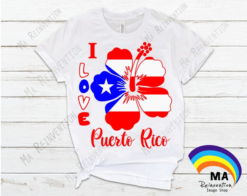 Puerto Rico Flag Hibiscus SVG PNG STUDIO3: I Love PR Digital Image - Etsy