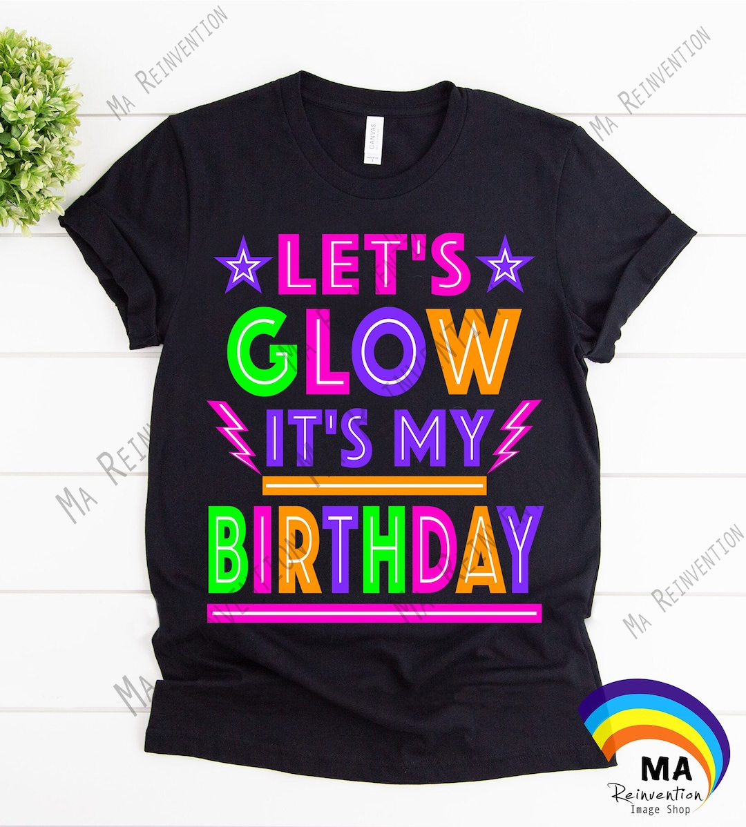 Glow Birthday Party SVG PNG STUDIO3: Neon Birthday Design (digital ...