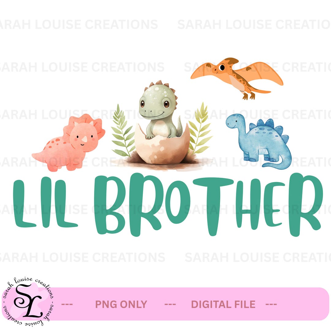 Little Brother Dinosaur PNG Digital File - Etsy