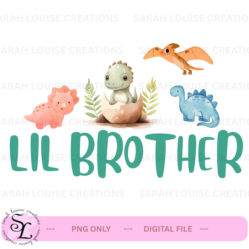 Little Brother Dinosaur PNG Digital File - Etsy