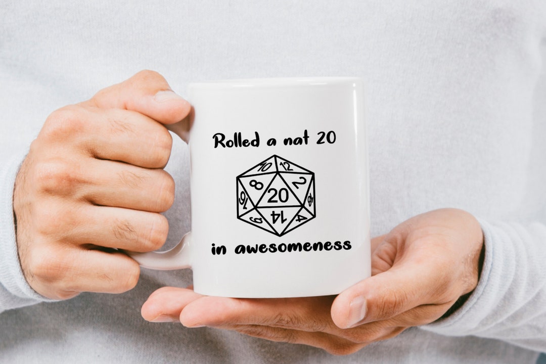 Nat 20 Dice Dnd Roll Master Dragons/fathers Day/drinkware /ceramic Mug ...