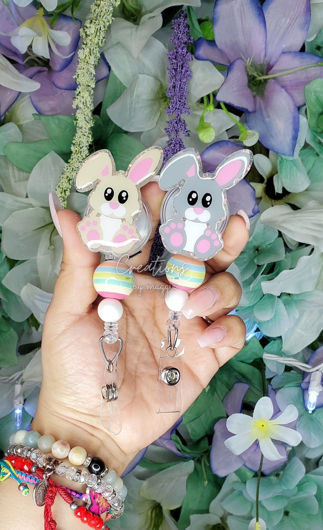 Easter Themed Badge Reel | Pediatric Badge Reel | Bunny Badge Reel ...