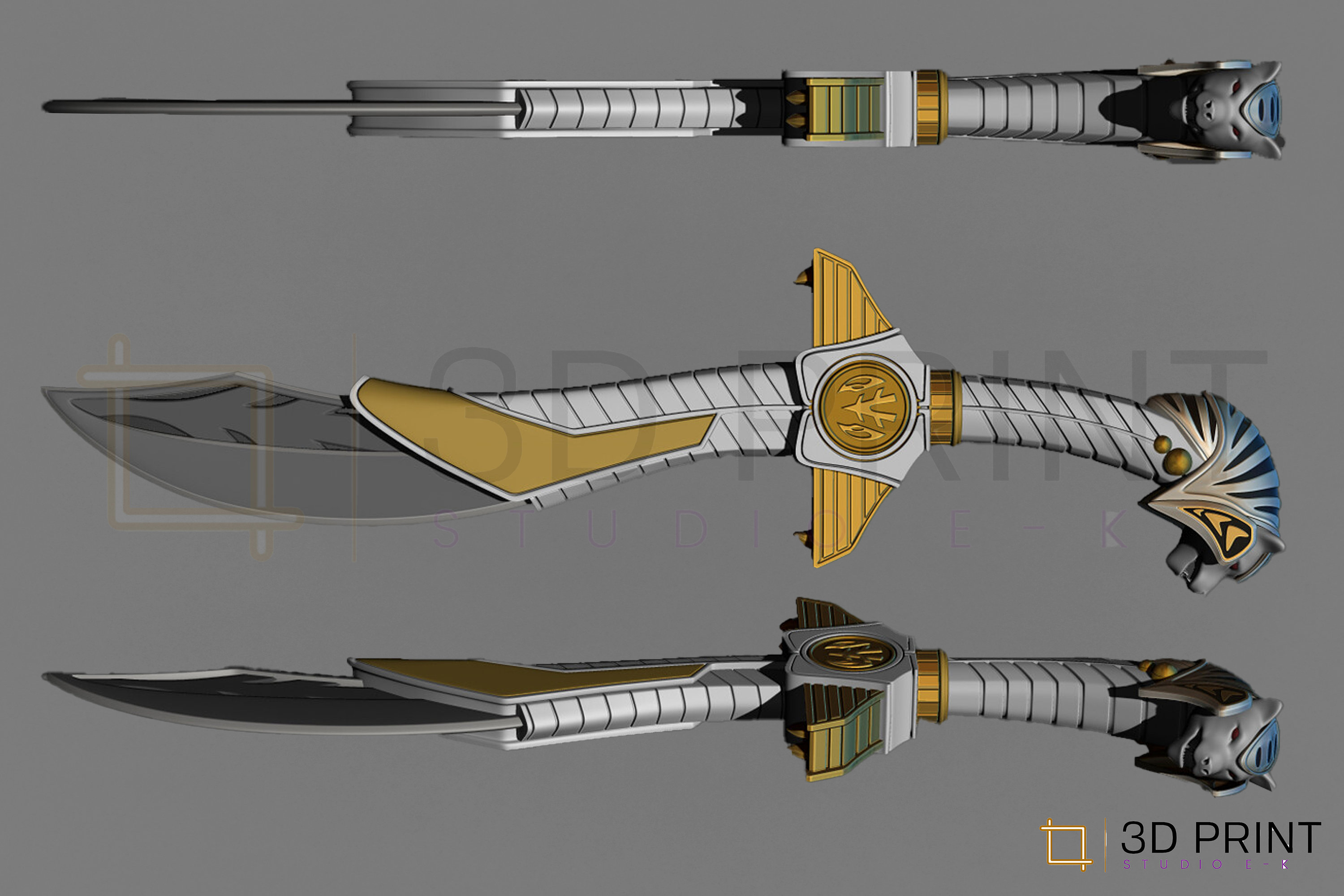MMPR Saba Sword White Ranger Sword Stl Files Ready to Be 3d - Etsy Canada