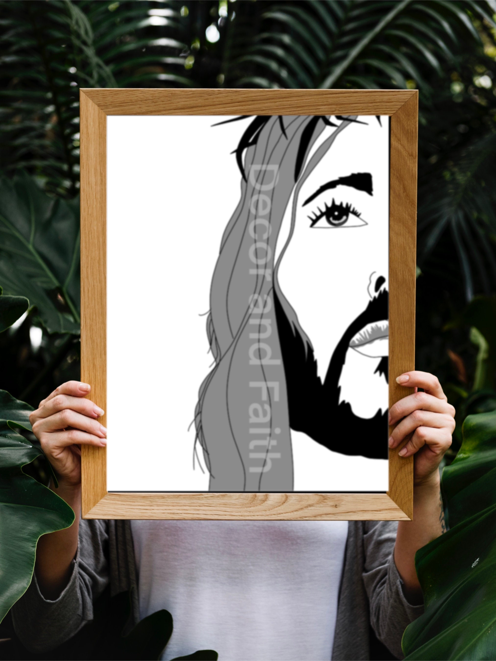 Minimalist Jesus Christ Line Art Digital Download Religious - Etsy