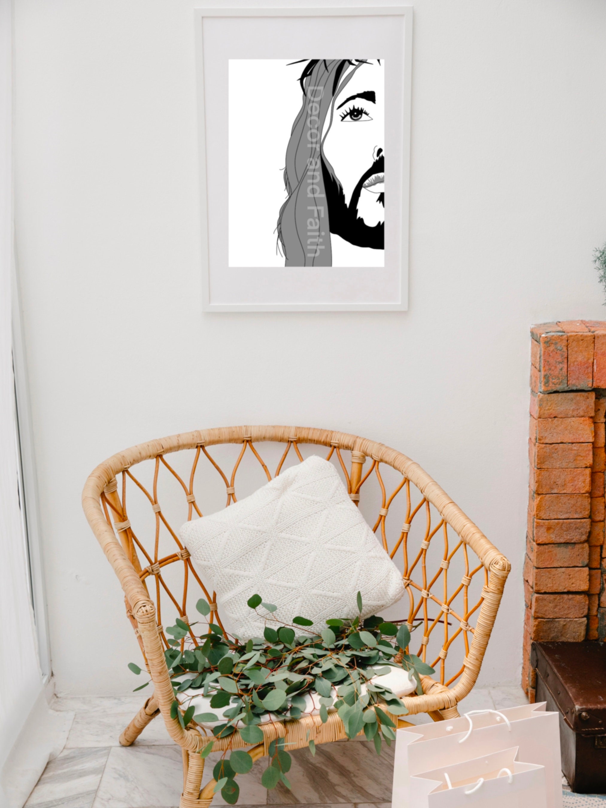 Minimalist Jesus Christ Line Art Digital Download Religious - Etsy