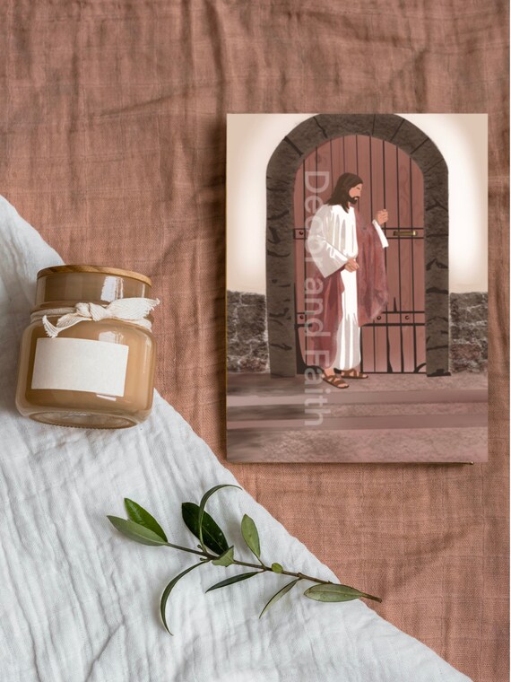 Revelation 3: 20 Jesus Knocking on the Door Bible Verse Wall - Etsy
